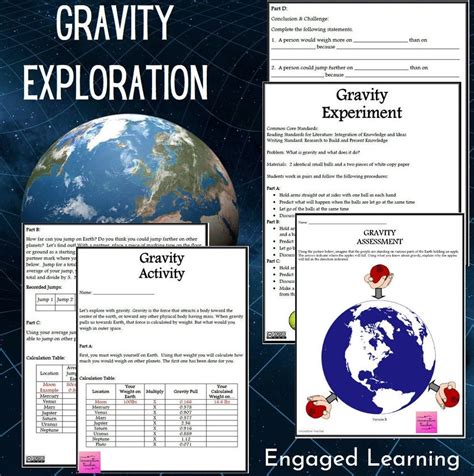 Gravity Science Activity Experiment And Assessment Etsy
