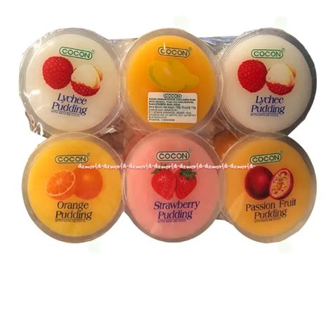 Cocon Pudding 6pcs Dengan Nata De Coco Aneka Rasa Mangga Leci Orange Strawberry Puding Agar Agar