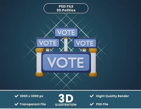 Campanha eleitoral de ilustração de ícone d PSD Premium