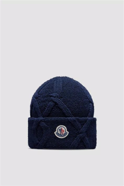 Navy Blue Wool Beanie Hats And Beanies For Men Moncler Fr