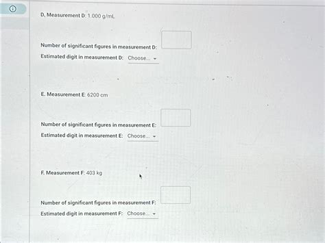 Solved D ﻿measurement D 1000gmlnumber Of Significant