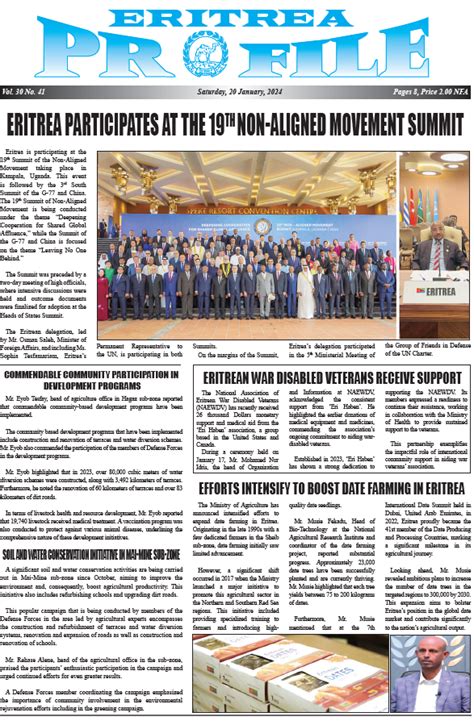 Eritrea Profile 20 January 2024 Eritrea Ministry Of Information