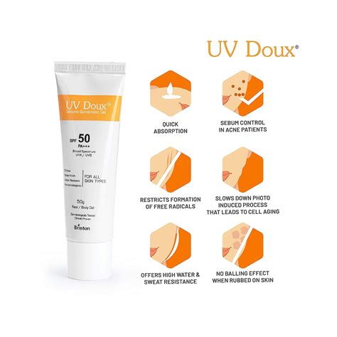 Uv Doux Silicone Spf50 Pa Sunscreen Gel 50gm Cureka Online