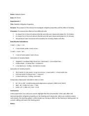 CHEM 103 Experiment 7 Docx Name Makayla Sisson Date 05 19 23