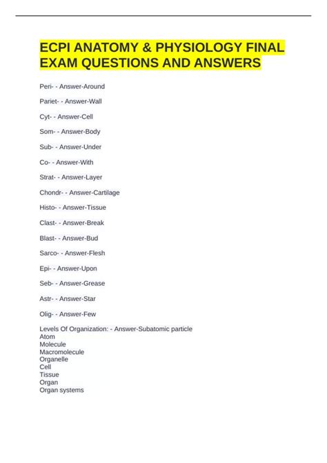 ECPI ANATOMY PHYSIOLOGY FINAL EXAM QUESTIONS AND ANSWERS ECPI Stuvia US