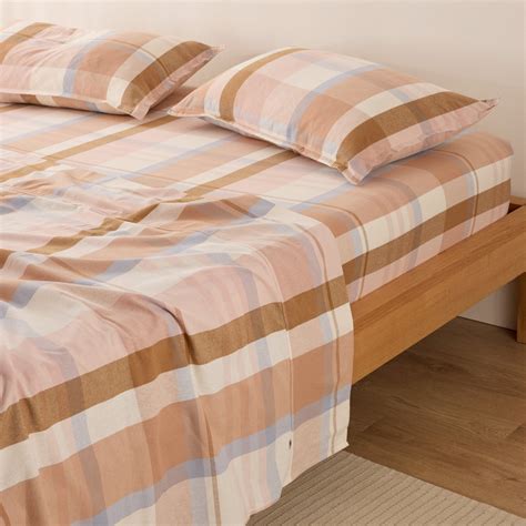 Frankie Flannelette Marley Gingham Flat Sheet Sheet Society