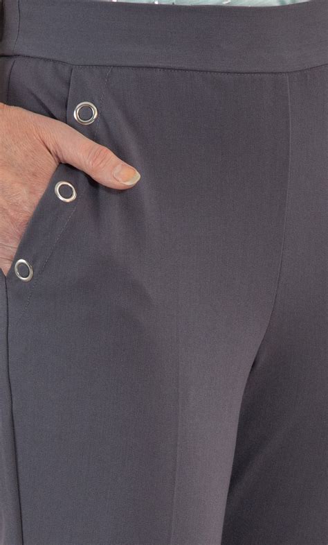 Anna Rose Slim Leg 27 Inch Trousers In Grey Klass