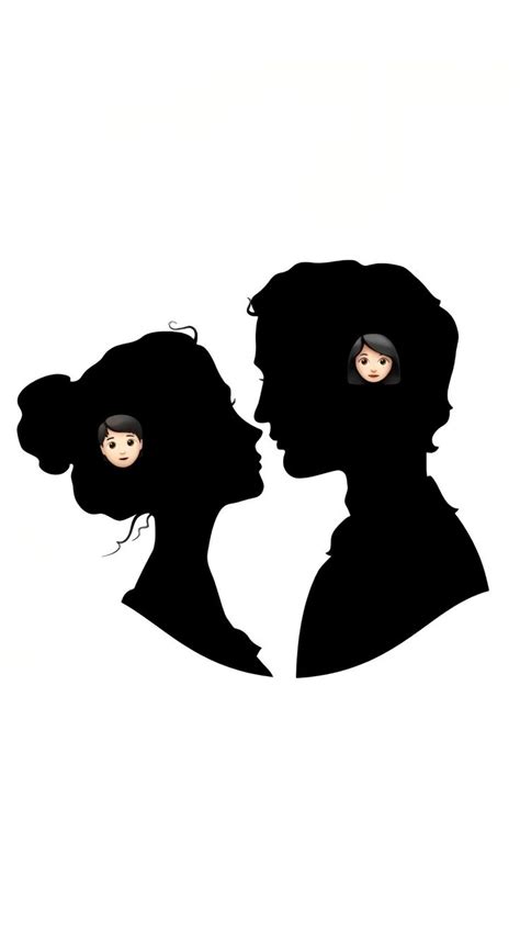 The Silhouettes Of Two People Are Facing Each Other With One Woman S