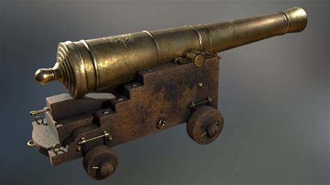 36 Pounder Brass Naval Cannon Flippednormals