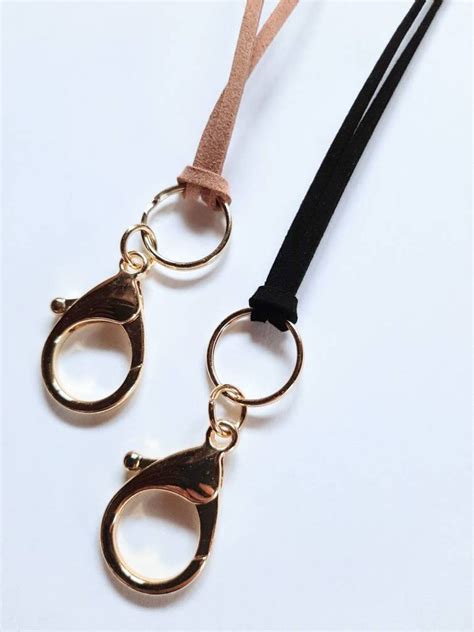 Lanyard Suede Lanyard Badge Id Holder Necklace Lanyard Etsy