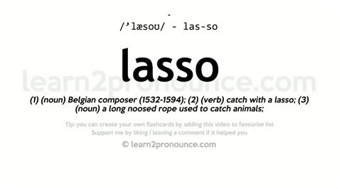 Pronunciation Of Lasso Definition Of Lasso Youtube