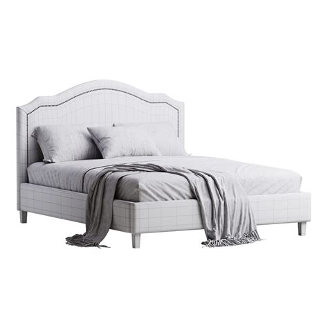 Cassis Upholstered Bed 3d Model For Corona