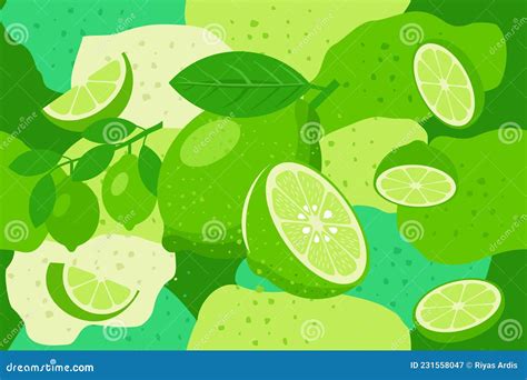 Lime Elements Seamless Pattern Abstract Vector Design Background Stock Vector Illustration Of