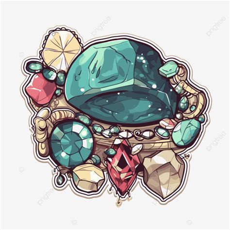 흰색 배경에 보석과 보석의 낙서 예술 스타일 벡터 귀중품 상표 만화 Png 일러스트 및 벡터 에 대한 무료 다운로드 Pngtree