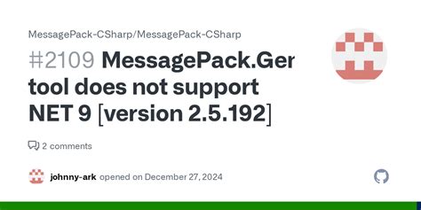 Messagepackgenerator Tool Does Not Support Net 9 Version 25192