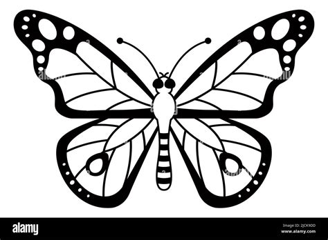 Black Butterfly Icon With Beautiful Wings Cute Insect Flat Vector