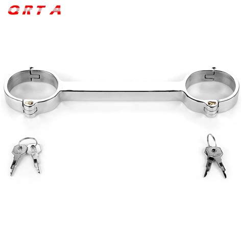 Qrta Stainless Steel Hands Cuffs Fixed Hand Handcuffs Adult Product Sex