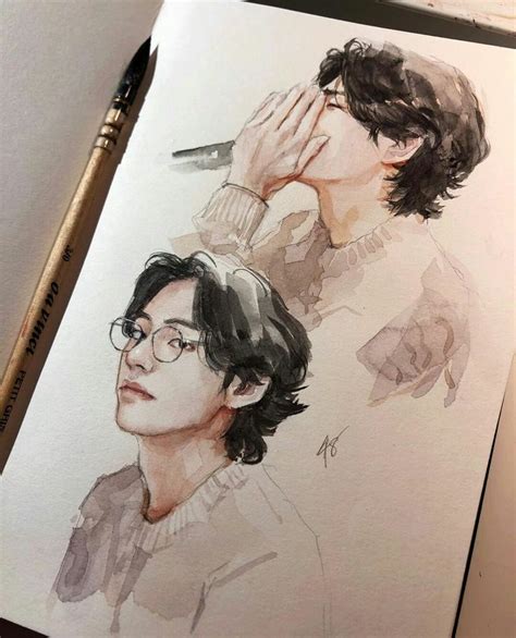 Pin By Kim Tae Hyung On Kim Tae Hyung Bts Sketch Bts Drawings Kpop