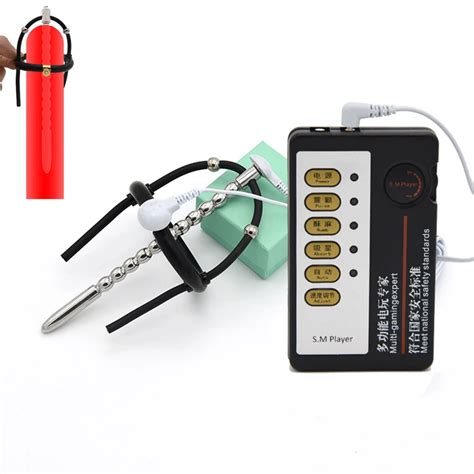 Electro Shock Urethral Sound With Penis Ring Cock Rings Toys Catheters