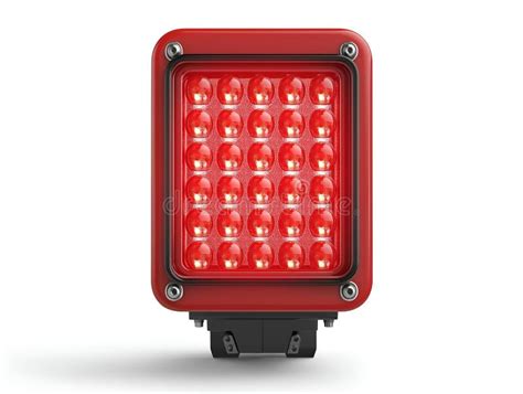 Red Rectangular Led Light Array Isolated On White Background Bright Red Rectangular Led Light Array Isolated On White Background Bright