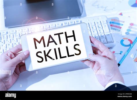 Hand Writing Sign Math Skills Business Approach Starting To Learn How