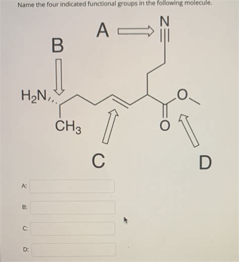 Solved Name The Four Indicated Functional Groups In The