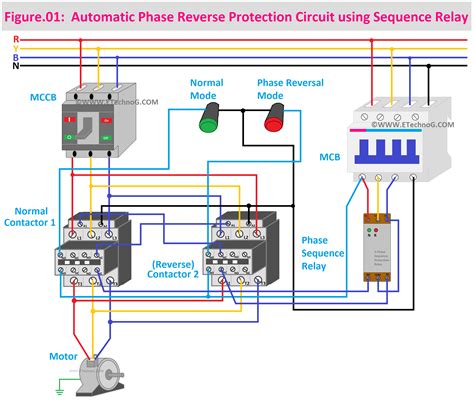 Automatic Phase Reverse Protection Circuit Using Sequence Relay Etechnog