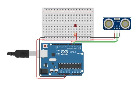 Circuit Design Sensor De Distancia Tinkercad