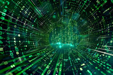 An Abstract Digital Visualization Of Data Encryption Depicted As A