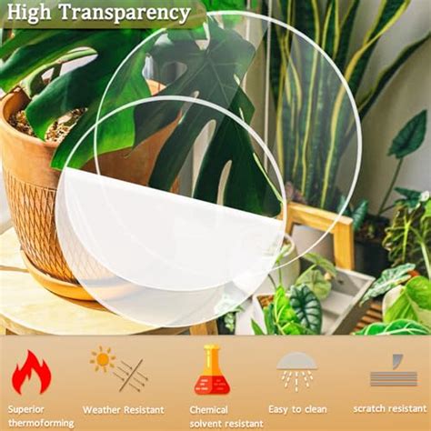 2 Pieces 1 8 Clear Circle Acrylic Sheet 8 Inch Diameter