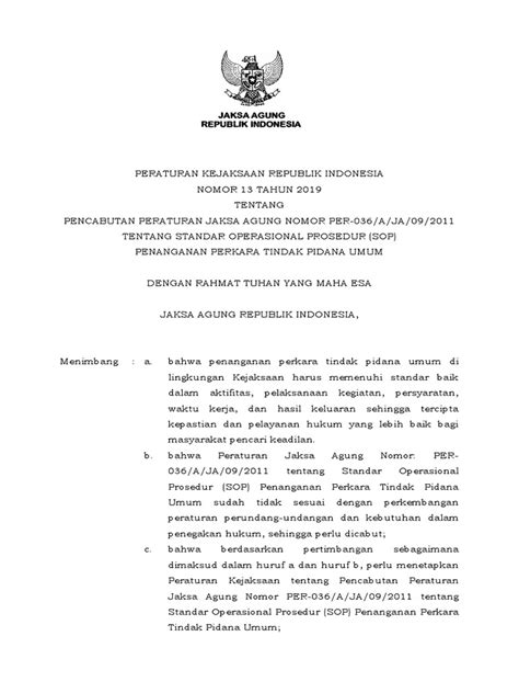 peraturan kejaksaan 13 2019 pdf