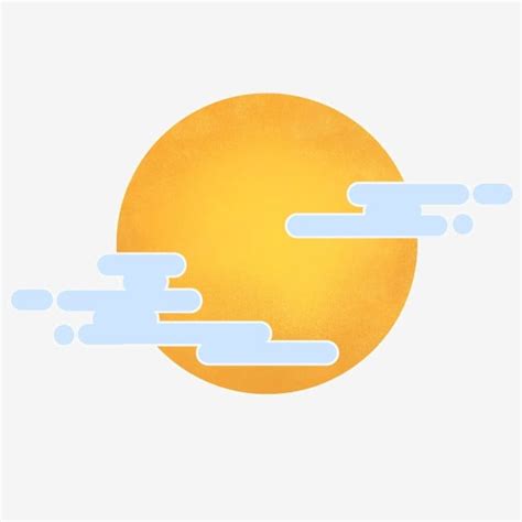扁平化中秋月亮插圖 雲朵 祥雲 圓月 夜晚 月亮 過節素材圖案，psd和png圖片免費下載