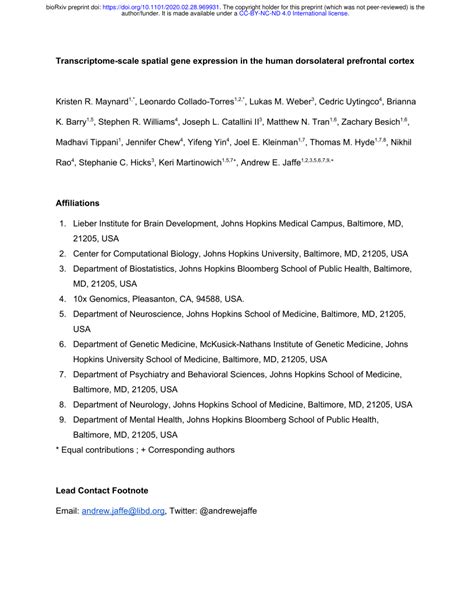 Pdf Transcriptome Scale Spatial Gene Expression In The Human