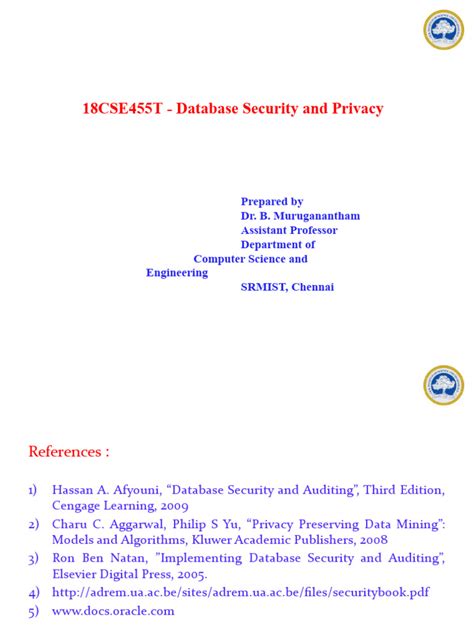 Database Security And Privacy Unit Iii Ppt Pdf Databases