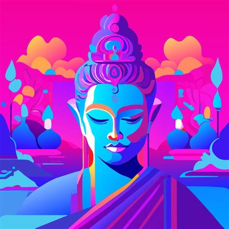 Buda 터 일러스트레이션 프리미엄 Ai 생성 벡터