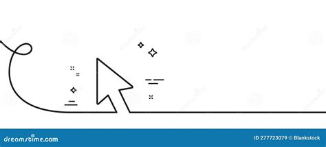 Mouse Cursor Line Icon Click Action Sign Continuous Line With Curl Vector Stock Vector