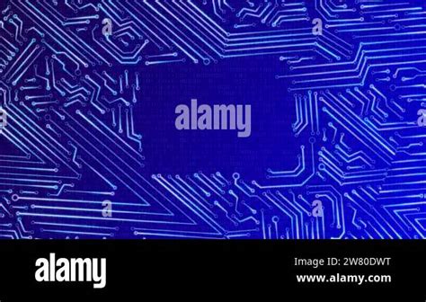 circuit board with moving electrons data flow loop background animation