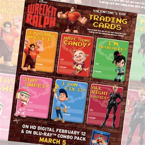 Wreck It Ralph Valentines Freebie 100 Directions