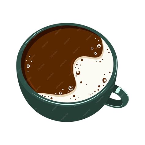 Premium Vector A Cup Of Coffee With Cream On The Top