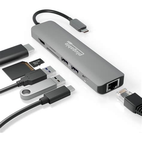 Plugable Usbc 7in1e Portable Usb C Ethernet Docking Station Canny Clever The Home Of Clever