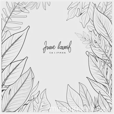 Minimalist Jungle Leaves Border Line Drawing Muse Ai