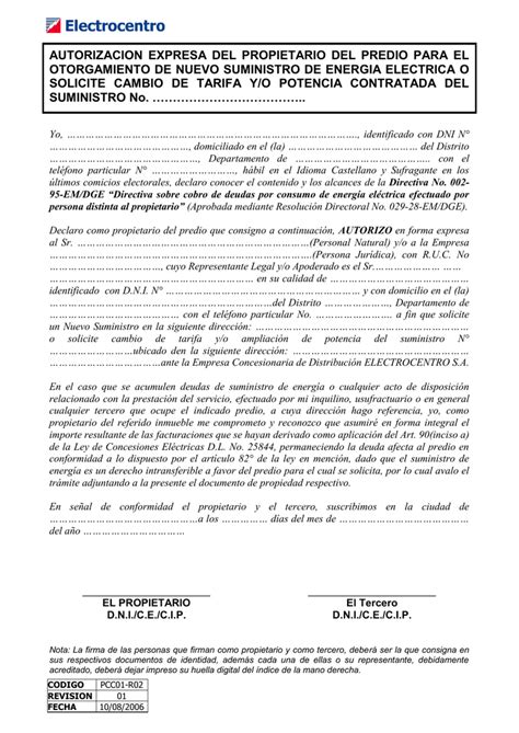 Autorización Expresa Del Propietario Del Predio
