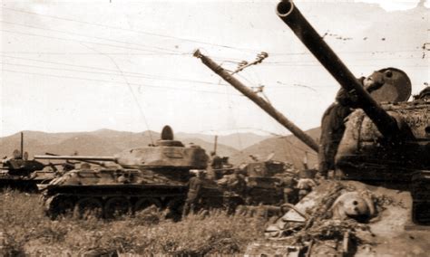 Soviet Tanks During The 1945 Invasion Of Manchuria In The Backround