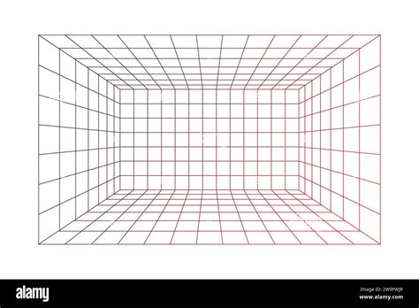 Perspective Grid Room Background Vector Illustration Stock Vector Image