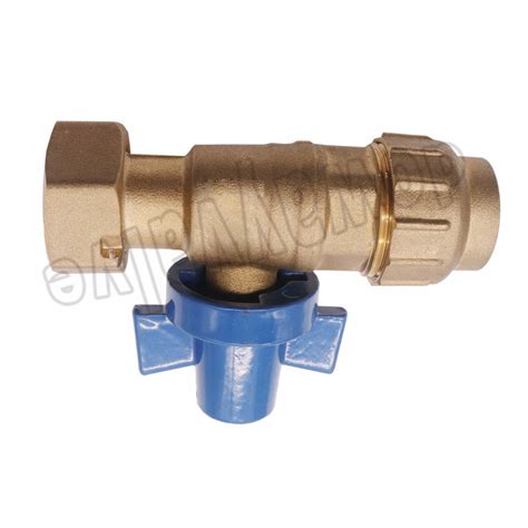 Factory Oem Brass Water Meter Valve With Pe Connection Lockable Ball