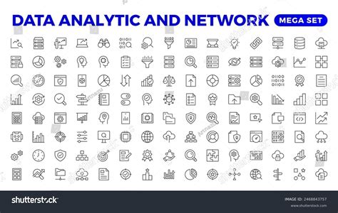 Big Data Analysis Thin Line Icon Stock Vector Royalty Free 2468843757 Shutterstock