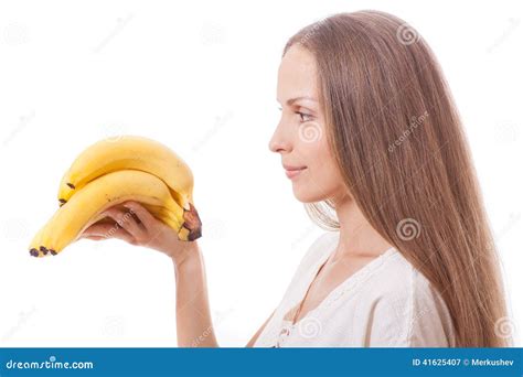 Young Girl Holding Banana Stock Image Image Of Smile 41625407
