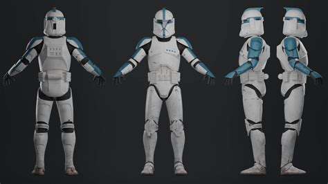 Phase I Clone Trooper Lieutenant 3d Model By Kralyks