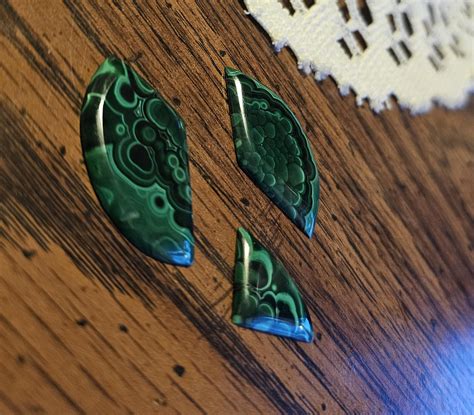 Malachite Stalactite Slab Earring And Pendant Set Rlapidary