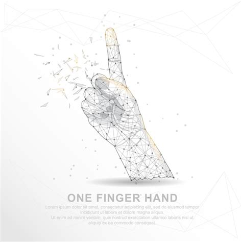 Premium Vector Hand One Finger Digitally Drawn In The Form Of Broken